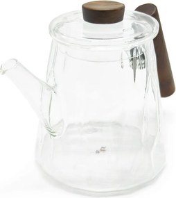 Skleněná konvice s dřevěnou rukojetí Knut, 1,4 l – s texturovaným sklem