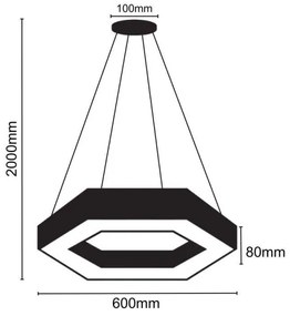LED Lustr na lanku LED/28W/230V 4000K pr. 60 cm