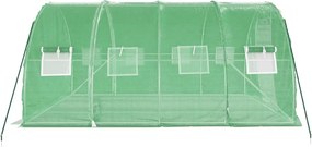 Skleník s ocelovým rámem zelený 12 m² 4 x 3 x 2 m 3188039