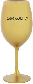 ÚKLID POČKÁ - zlatá sklenice na víno 350 ml