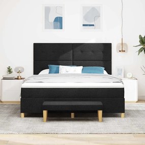 Postel s boxspringem s čelo Černá 200 x 180 cm textil 3344319