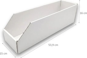 KARTON PAK Úložné boxy na oblečení, organizéry do skříně BÍLÝ KARTON 15x54cm