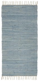 IB LAURSEN Bavlněný koberec Floor Runner Blue 60 × 120 cm, modrá barva, textil