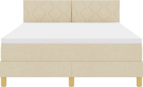 Postel s boxspringem s polštářem Krémová 160 x 200 cm textil 3339012