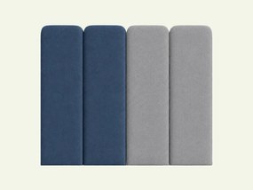 Rovný čalouněný panel na zeď VELUR se zaoblenými rohy Zvolte barvu: Modrá, Zvolte rozměr: 30x100 cm, Uchycení na zeď: Se samolepícím suchým zipem