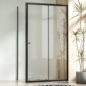 NICOL COMBI Black 100x100 čiré Sprchový kout s posuvnými dveřmi