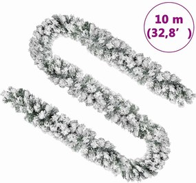 Vánoční girlanda zasněžená zelená 10 m PVC 320968
