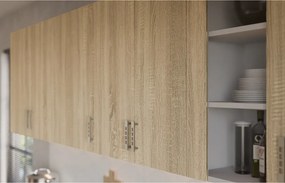 SARA | vysoká skříňka 60 DK-210 2F policová | 60 cm | bílá/dub sonoma