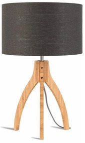 Stolní lampa s tmavě šedým stínidlem a konstrukcí z bambusu Good&amp;Mojo Annapurna