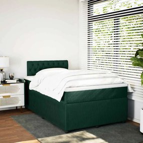 Box spring postel s matrací tmavě zelená 120 x 200 cm samet 3287719