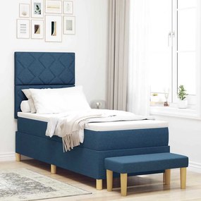 Postel s boxspringem s čelo Modrá 200 x 80 cm textil 3344337