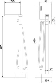 Mexen ALGAR volně stojící vanová baterie, Chromová, 75733-00