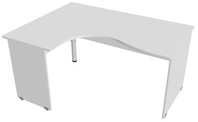 Stůl ergo pravý 160*120 cm - Hobis Gate GE 2005 P Dekor stolové desky: bílá, Dekor lamino podnože: bílá, Barva nohy: stříbrná