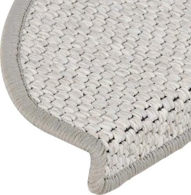 Samolepicí rohože na schody Sisal-Look 30 ks 65x21x4 cm Platina 3365870