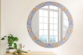Kulaté dekorativní zrcadlo na zeď Orientální barevné složení fi 80 cm