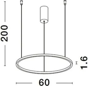 Závěsné LED svítidlo NOVA LUCE TARQUIN 37W 3000K 9345600 stmívatelné Triac