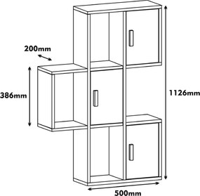 Nástěnná police FLORA ořech/žlutá