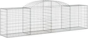 Klenuté gabionové koše 3 ks 300x50x80/100 cm pozinkované železo 3146684