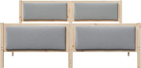 Rám postele s čelo Světle šedá 200 x 200 cm textil 3394243