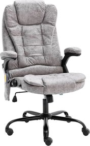 vidaXL Masážní kancelářská židle umělá semišová kůže [20578] Barva: světle šedá
