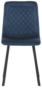 AUTRONIC Židle jídelní, modrý samet, kov černý mat