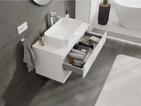 Mexen Orio, koupelnová skříňka 90 cm s horní částí, 2 zásuvky, bílá matná, 91A10-09047-2-BFFC01