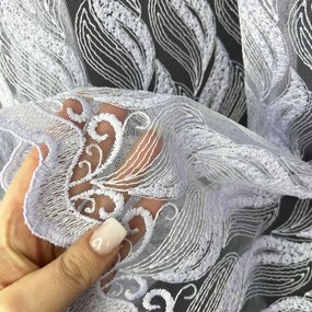 Ervi vyšívaná záclona bílá 9473, metráž