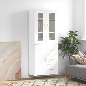 Skříň highboard bílá 69,5 x 34 x 180 cm kompozitní dřevo