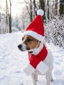 Sinsay - Šála a čepice Santa Clause pro domácí mazlíčky - červená