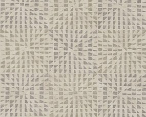 Vliesová tapeta šedo-béžová, metalická etno, mozaika 383523 / Tapety na zeď 38352-3 Geo Effect (0,53 x 10,05 m) A.S.Création