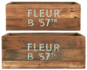 IB LAURSEN Dřevěný box Fleur B '57TR Větší, hnědá barva, dřevo