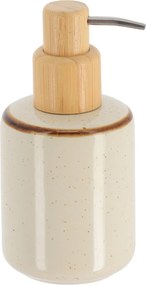 Dávkovač mýdla Elva, béžová/s dřevěnými prvky, 300 ml