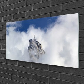 Obraz na skle Hora Mraky Krajina 140x70 cm