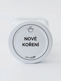 Samolepka na kořenky NOVÉ KOŘENÍ průhledná 5 cm tučné písmo