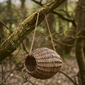 Ib Laursen Závěsné proutěné krmítko pro ptáčky Willow, přírodní barva, proutí