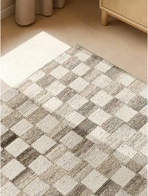 Krémový ručně tkaný vlněný koberec 80x150 cm Boho 1.0 Quadra – Vikosa