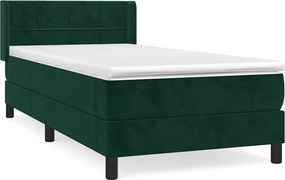Box spring postel s matrací tmavě zelená 90x190 cm samet 3130934