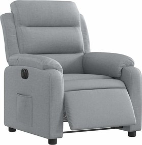 Elektrické polohovací křeslo světle šedé textil 3204956