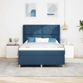 Postel s boxspringem s čelo Modrá 200 x 160 cm textil 3340829