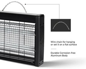 Brilagi - Elektrický lapač hmyzu 2xUV/10W/230V 60 m2 černá