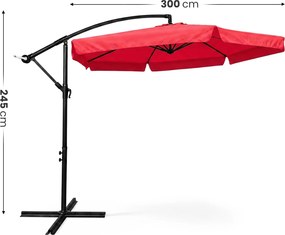 Zahradní slunečník CYNIA s boční nohou 300 cm červený