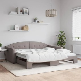 Válenda s přistýlkou taupe 100 x 200 cm textil 3197538