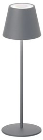 Šedá LED stmívatelná stolní lampa se senzorem pohybu a s kovovým stínidlem (výška 38 cm) Consenza – Fischer &amp; Honsel
