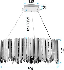 Toolight Toolight, stropní lampa 6xG9, APP1763-8CP, chromová, OSW-09660