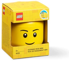 Žlutý úložný box LEGO® Boy, ø 10,6 cm