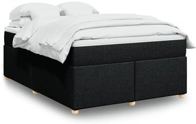 Box spring postel s matrací černá 160x200 cm textil 3285389