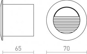 RED R14143 MARCO 70 zápustná stříbrnošedá 230V LED 3W IP65 3000K - RED - DESIGN RENDL