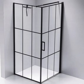 BPS-koupelny Čtvercový sprchový kout HYD-SK13B 90x90 černá/transparent - bez vaničky