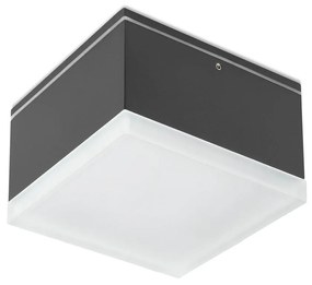 Redo 90109 Akron, venkovní ​​antracitové stropní svítidlo LED 9W 3000K, 10,8x10,8 cm, IP54