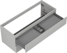 Mexen Rivel, koupelnová skříňka pod umyvadlo 120 cm, 2 zásuvky, drážkovaná, matná šedá, 91A20-12047-2-BFF62